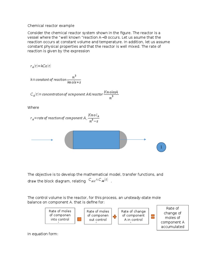 Chemical Reactor Example:process Control | PDF | Chemical Reactor ...