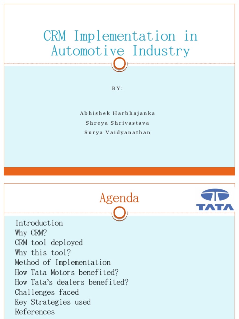 CRM Tata Motors | PDF | Market (Economics) | Marketing