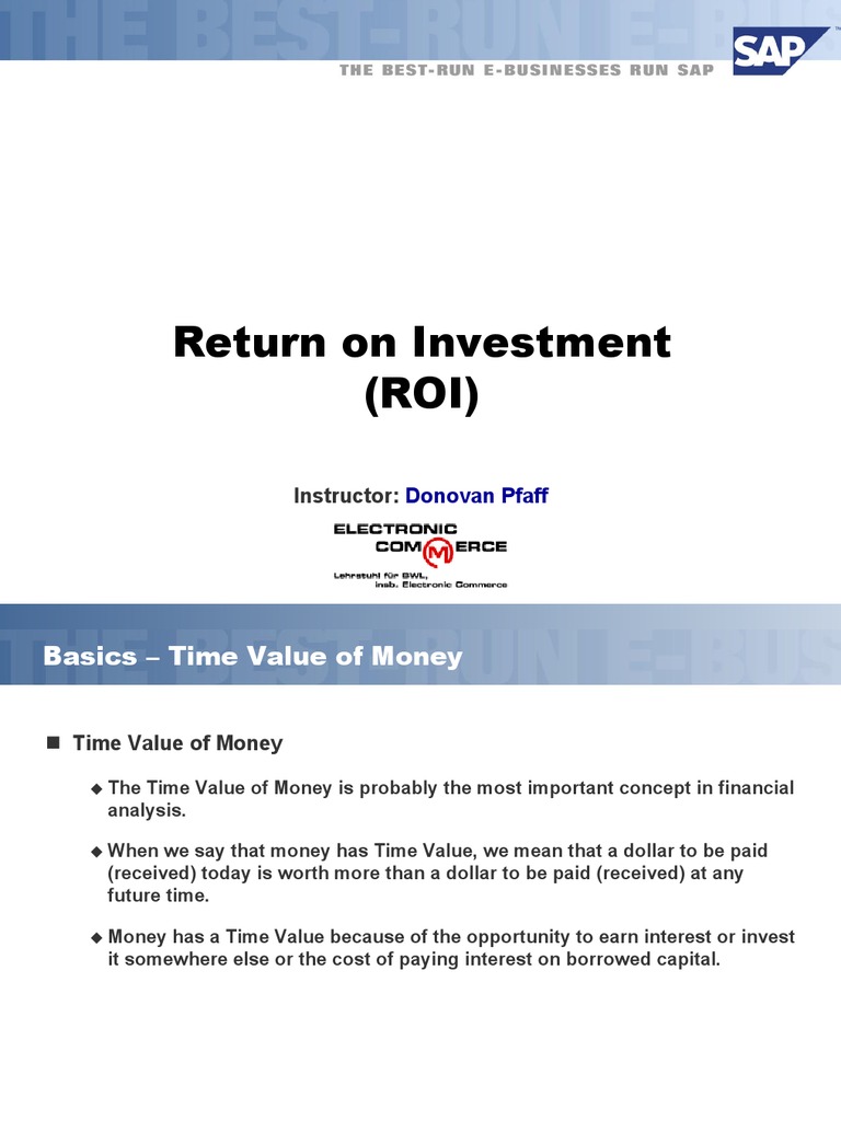 Return On Investment (ROI) : Instructor | PDF | Net Present Value ...