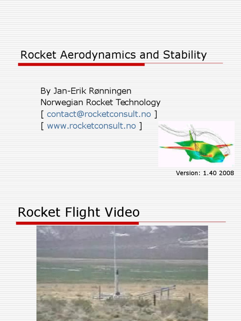 Rocket Aerodynamics and Stability: By Jan-Erik Rønningen Norwegian ...