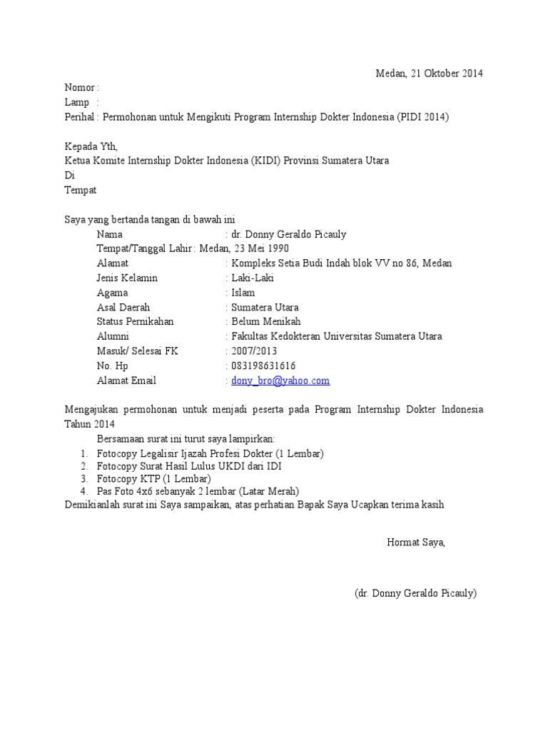 Surat Pernyataan Internship | PDF