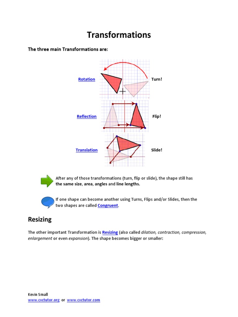 Geometric Transformations | PDF | Shape | Mirror