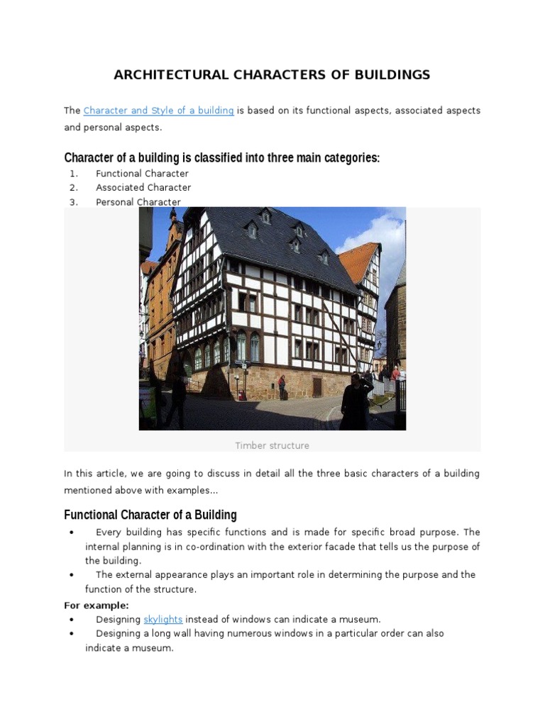 Understanding Building Character Types | PDF