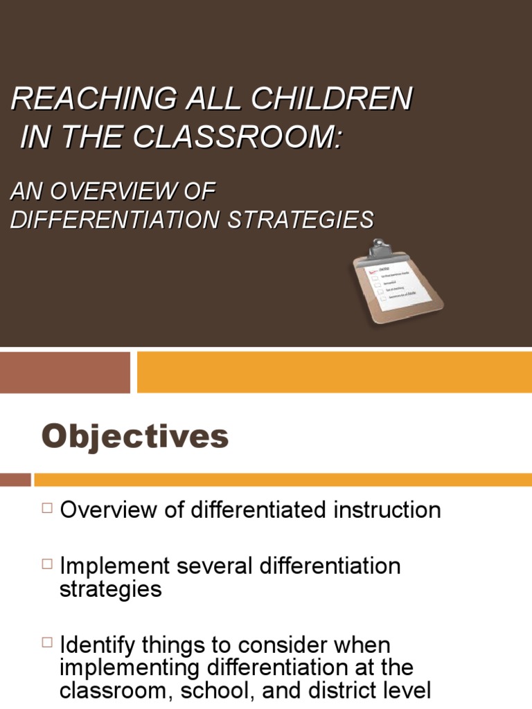 Reaching All Children in The Classroom | PDF | Differentiated ...