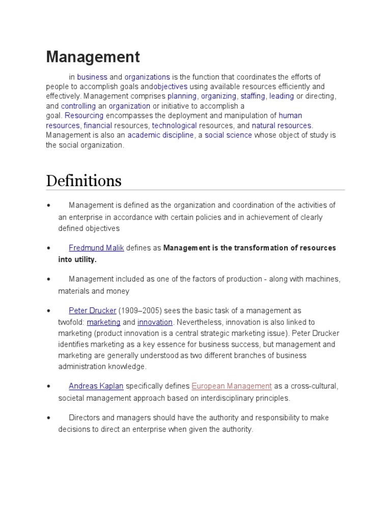 A Comprehensive Overview of Management Functions, Theories, and ...