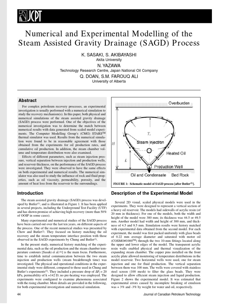 Numerical and Experimental Modelling of The Steam Assisted Gravity ...