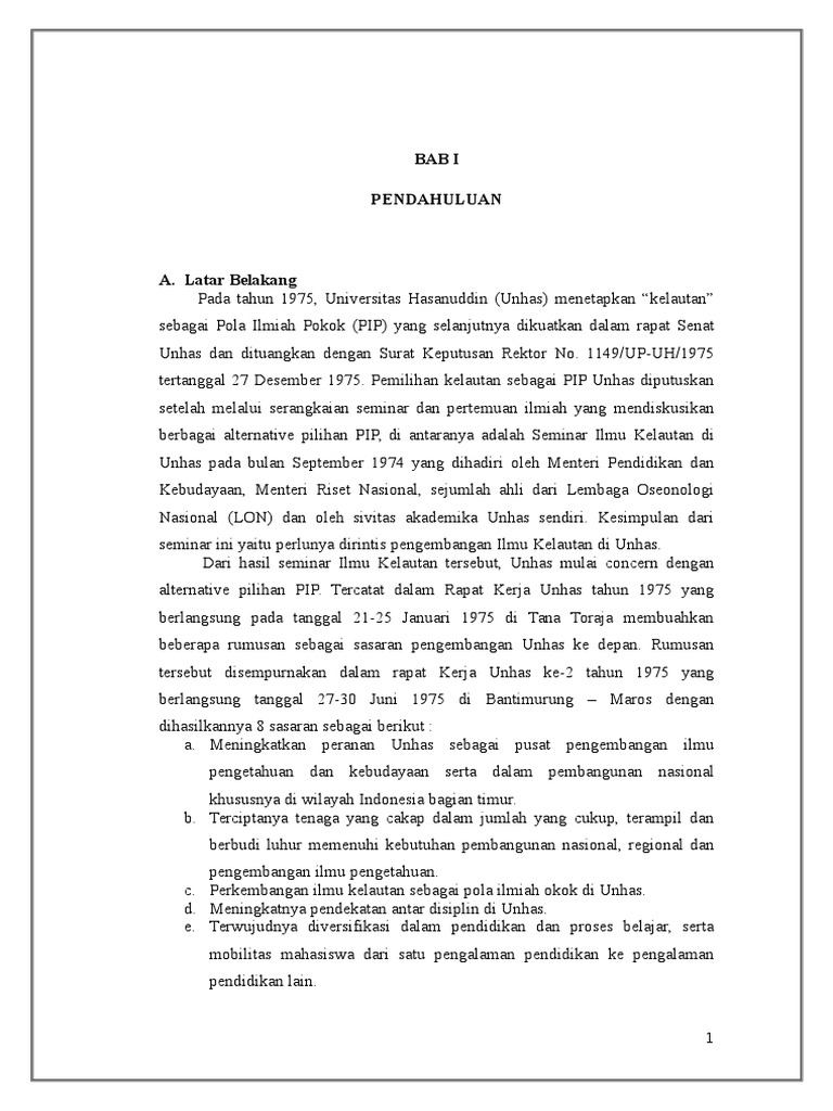 Wsbm-Pip-Visi Misi Unhas | PDF