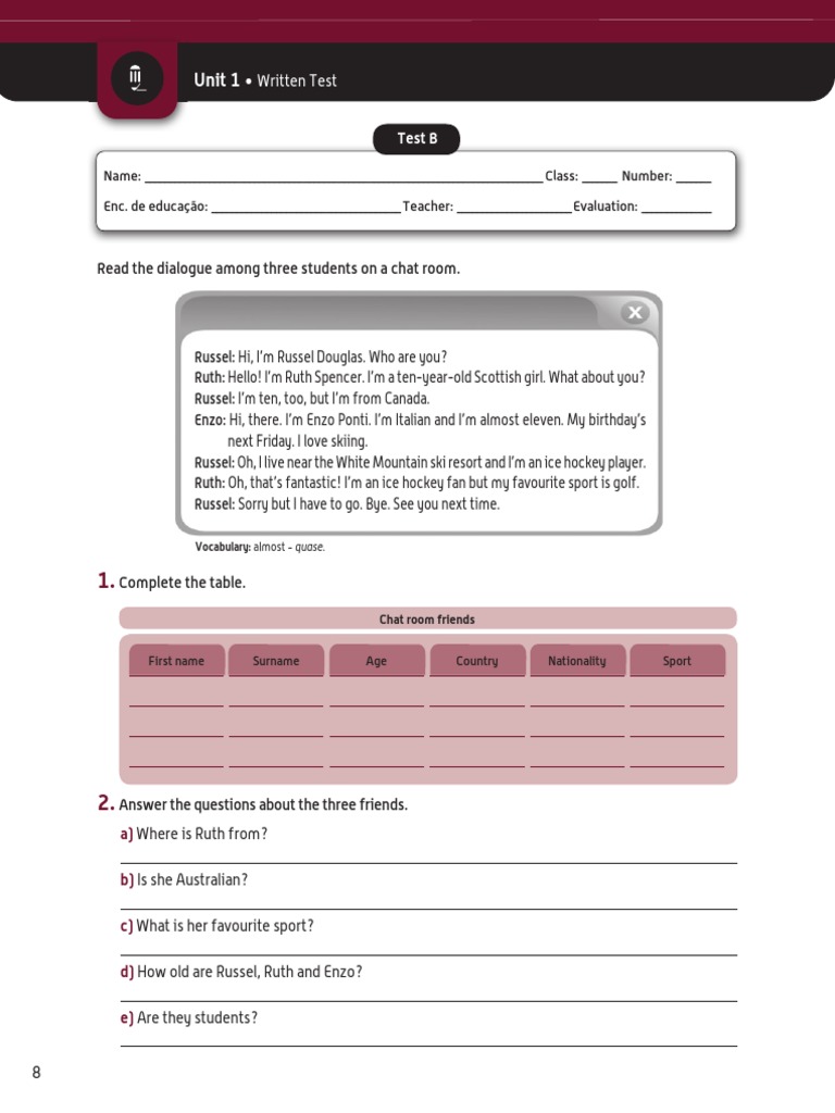 Unit 1 - : Written Test | PDF
