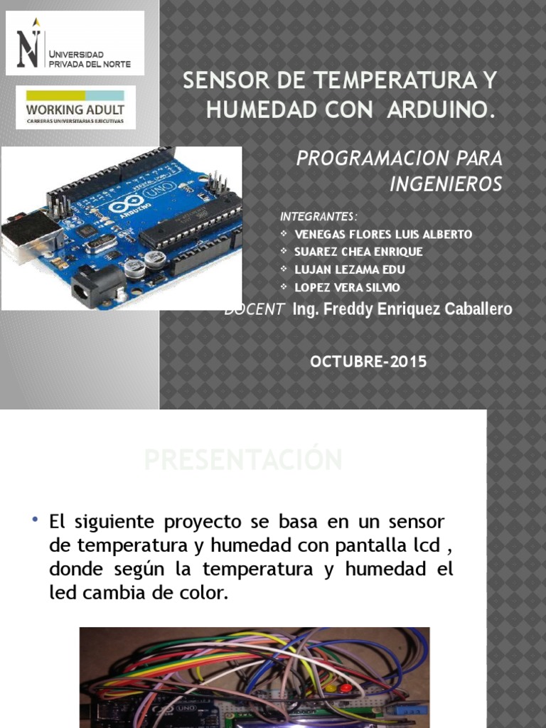 PRESENTACION - DE Tempertura y Humedad | PDF | Arduino | Diodo emisor ...