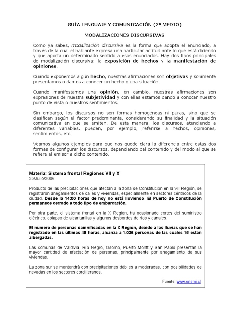 MODALIZACIONES-DISCURSIVAS LyC - Guia.02 | PDF | Velocidad de la luz ...