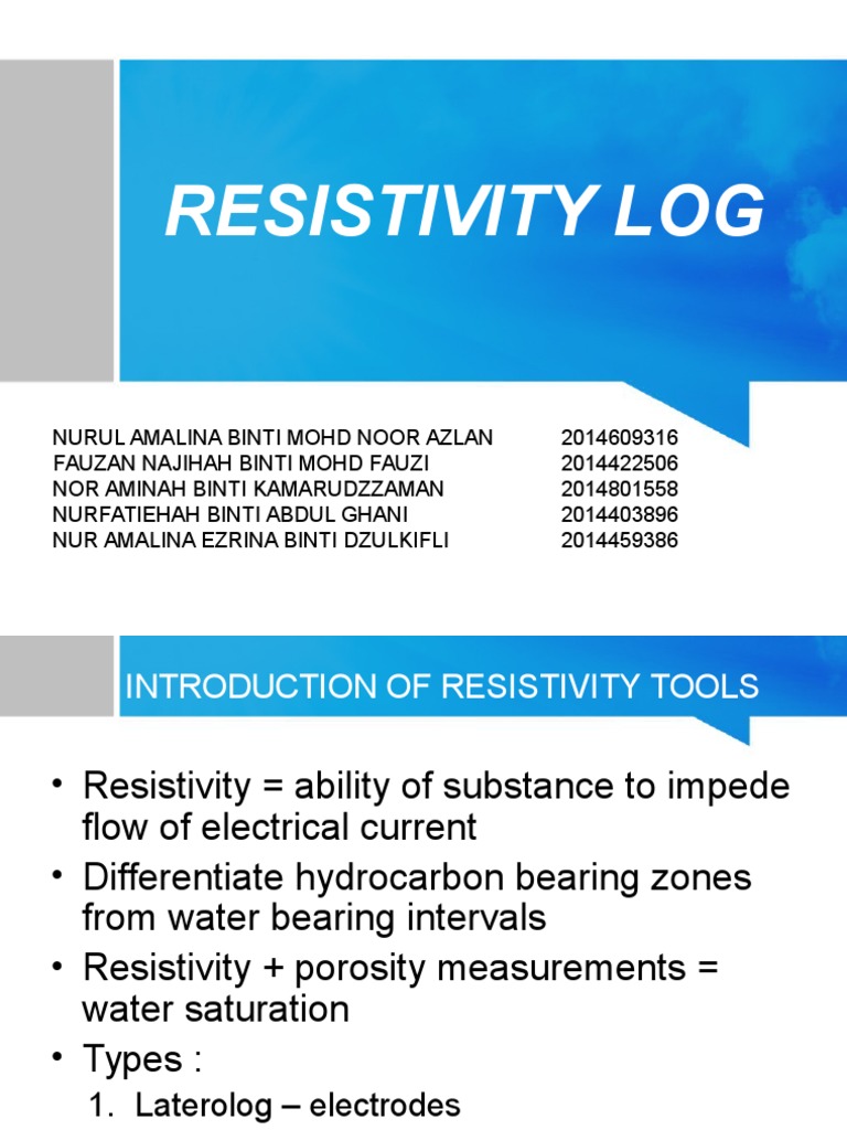 Resistivity Log | PDF | Electrical Resistivity And Conductivity | Inductor