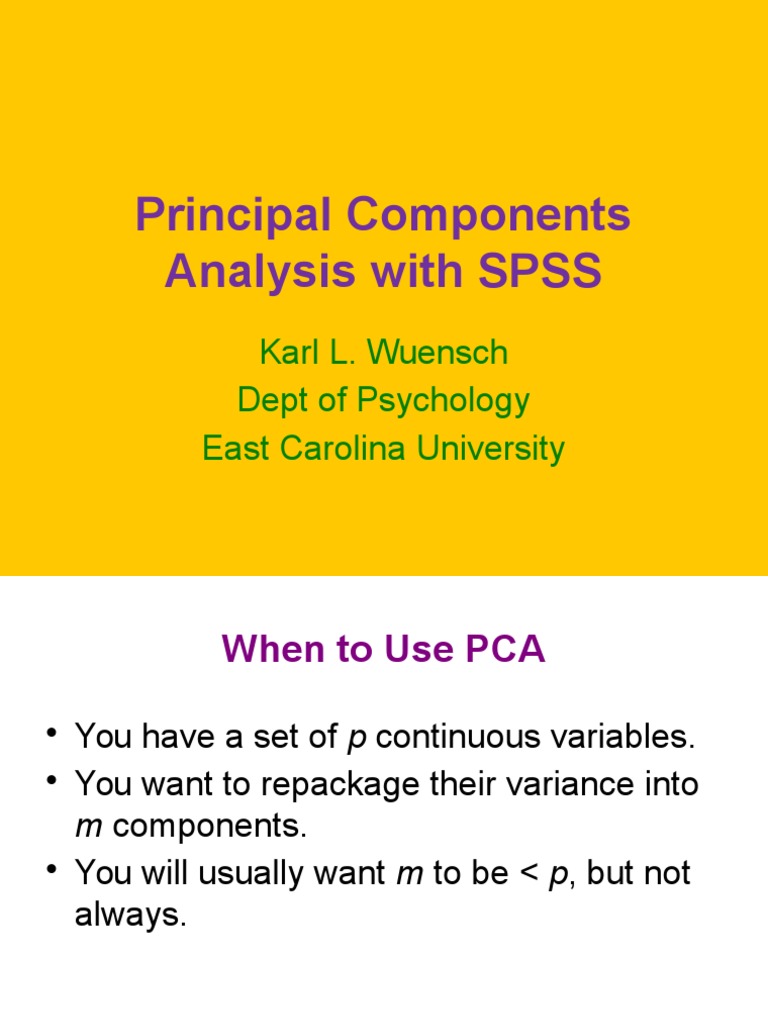 PCA-SPSS | Factor Analysis | Principal Component Analysis