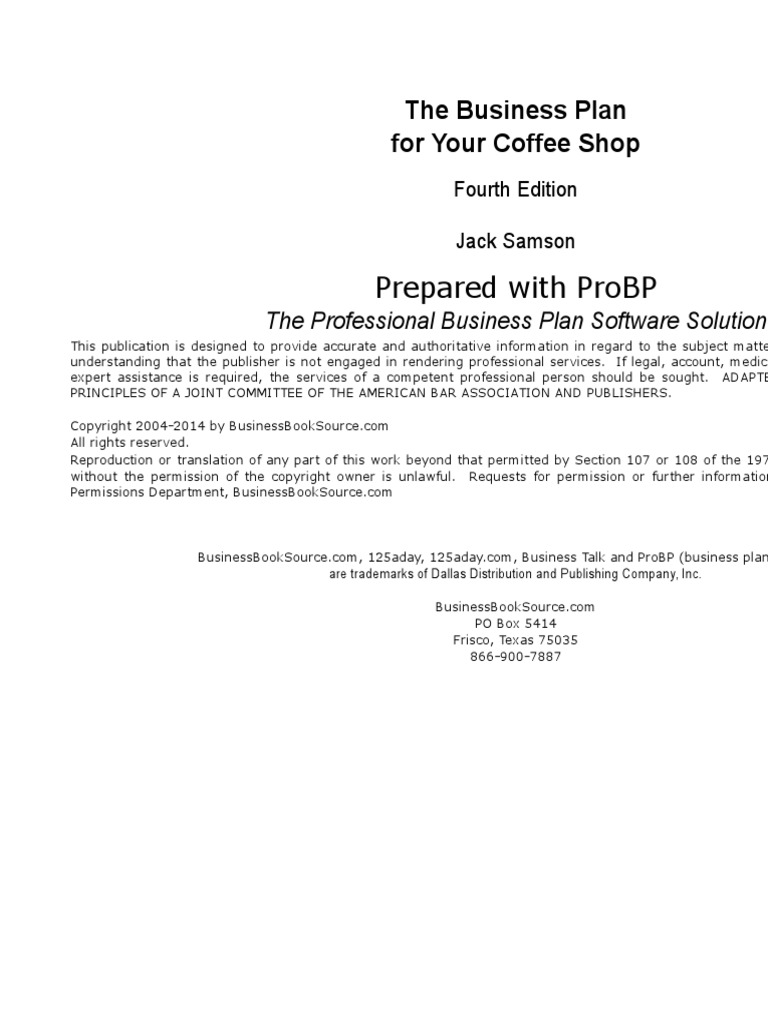 ProBP Coffee Shop Spreadsheet Business Plan | PDF | Payroll | Fee