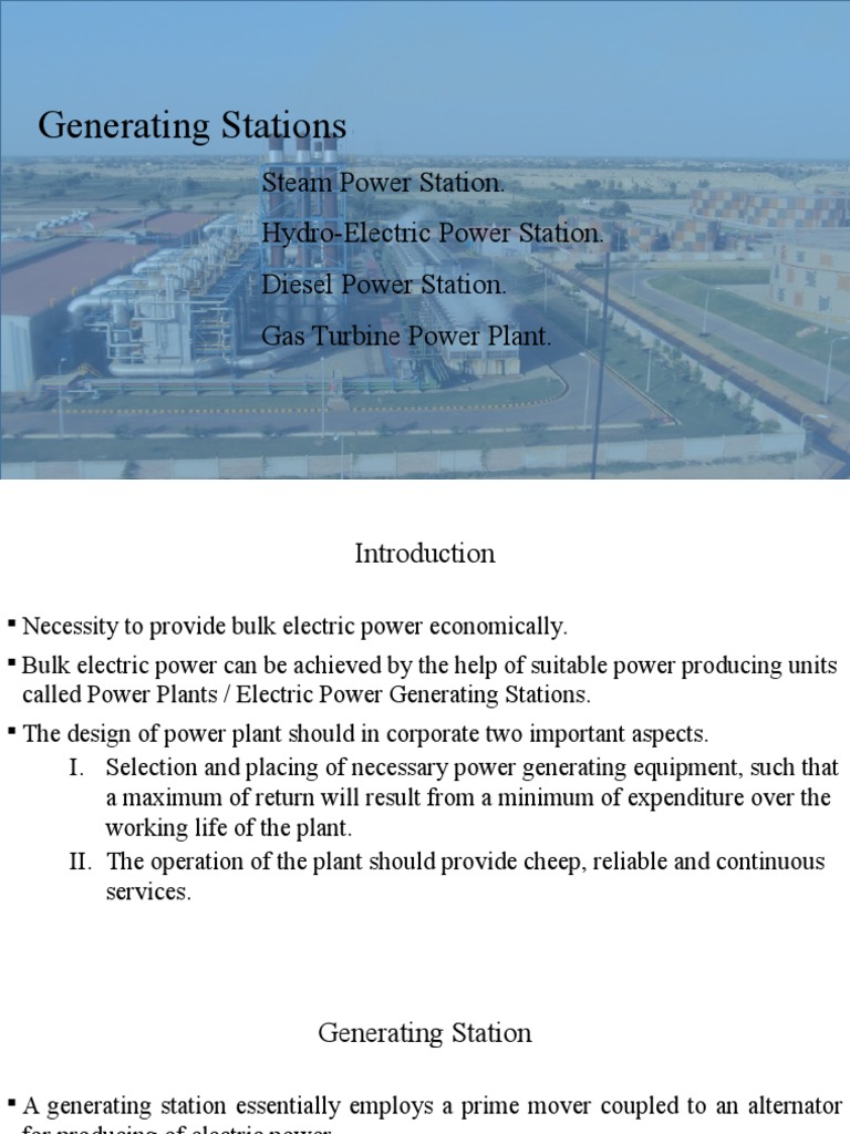 Generating Station | PDF | Power Station | Steam Engine