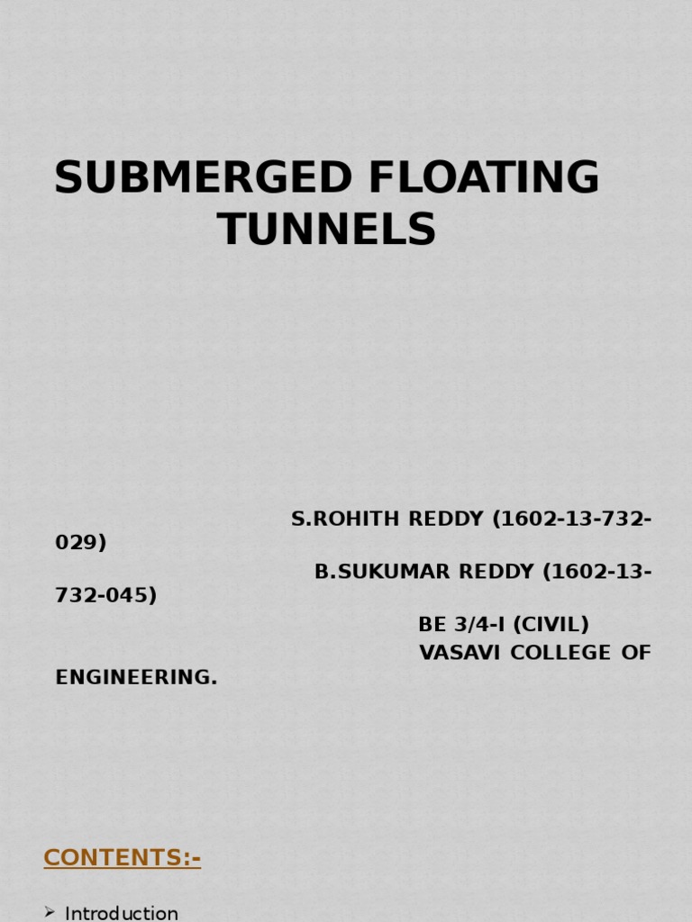 Submerged Floating Tunnel | PDF | Buoyancy | Civil Engineering