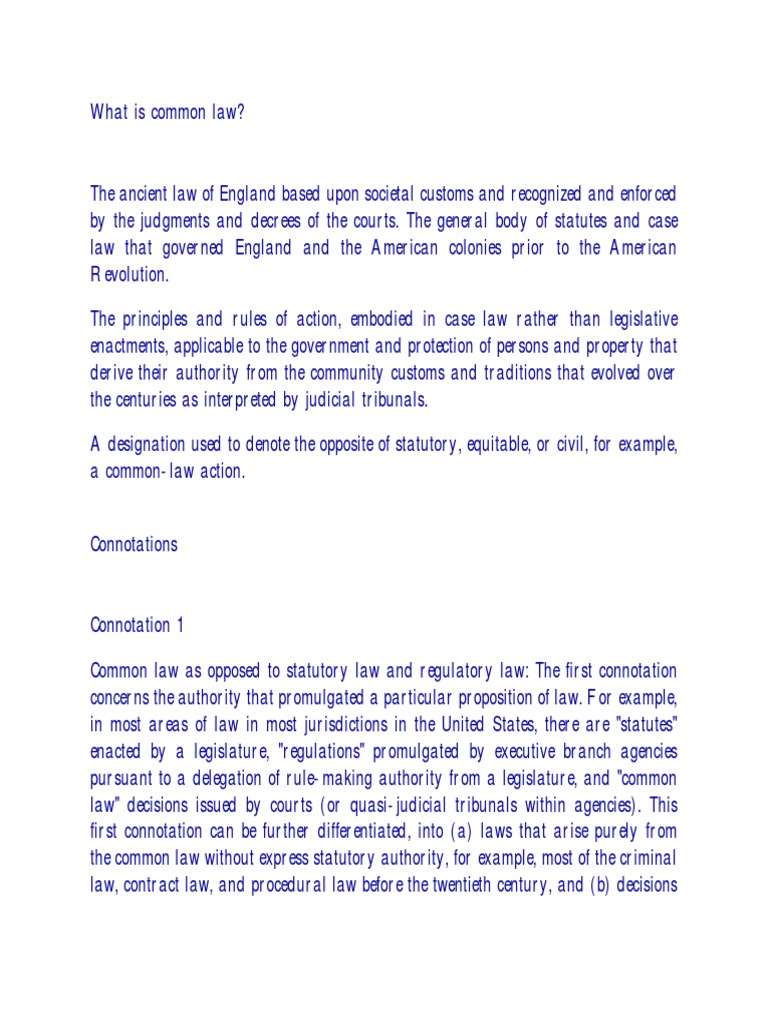 What Is Common Law | PDF | Common Law | Virtue