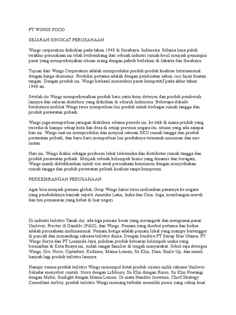 PT Wings Food | PDF | Bisnis | Ilmu Sosial