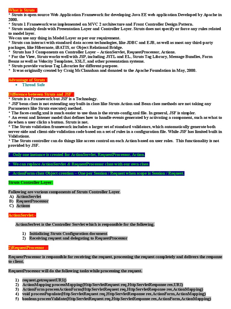 Struts 1 | PDF | Model–View–Controller | Java Servlet