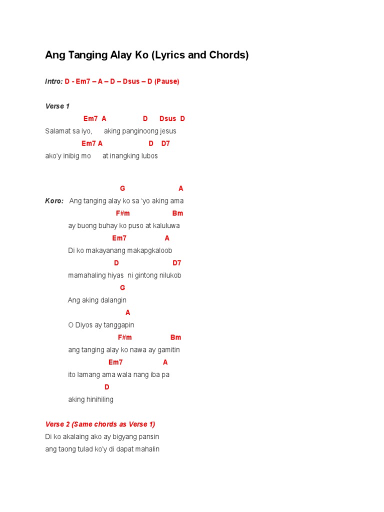 Ang Tanging Alay Ko | PDF