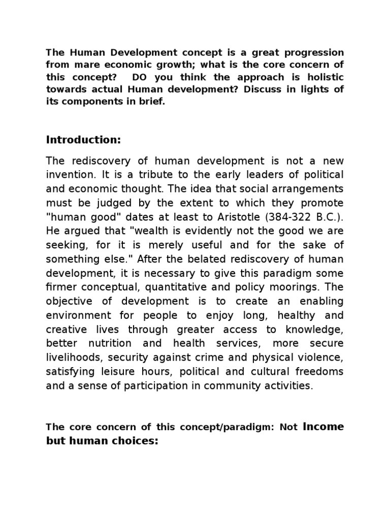 The Human Development Paradigm | PDF | Human Development (Humanity ...