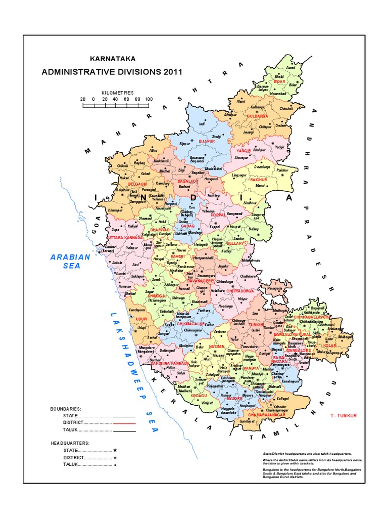 Administrative Divisions 2011: Karnataka | PDF