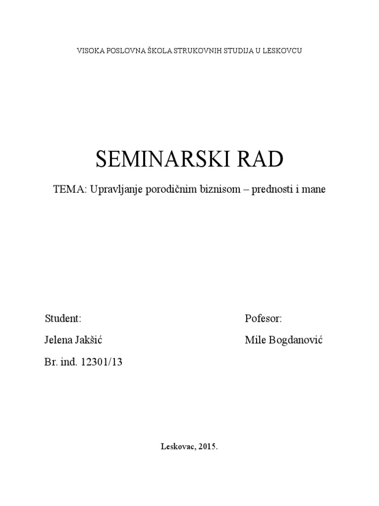 Seminarski Rad | PDF