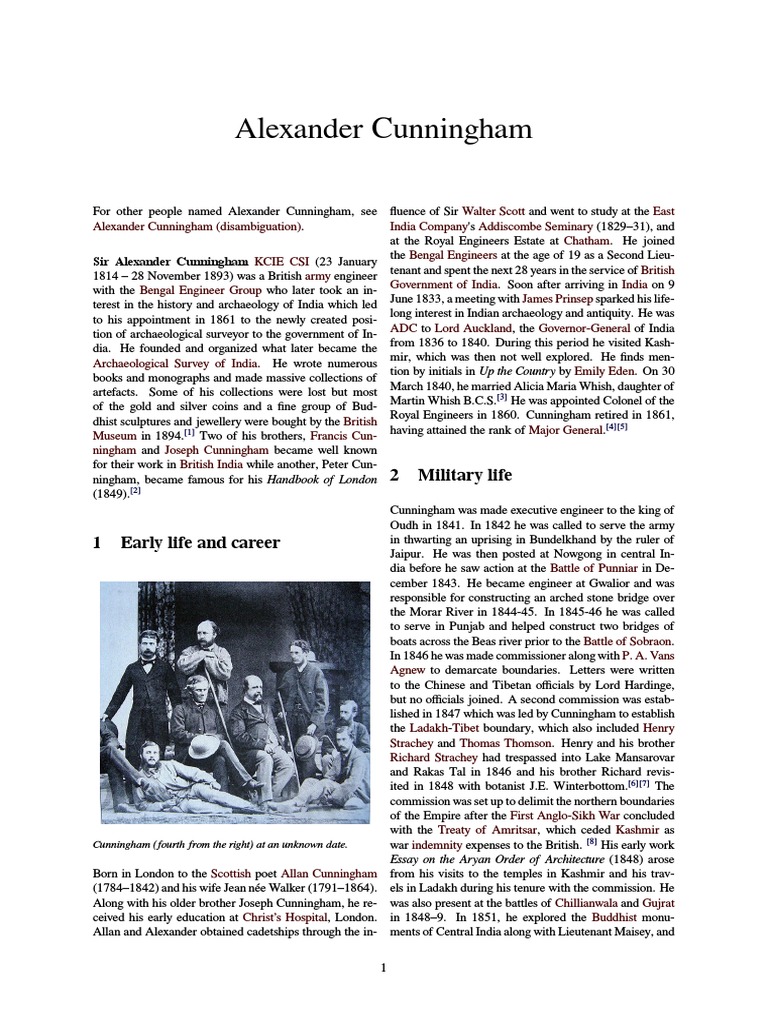 Alexander Cunningham | PDF | Archaeology