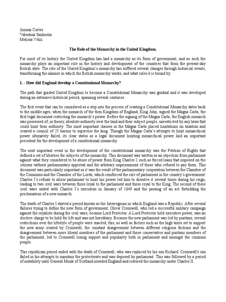 Role of The Monarchy in The UK | PDF | Monarchy Of The United Kingdom ...