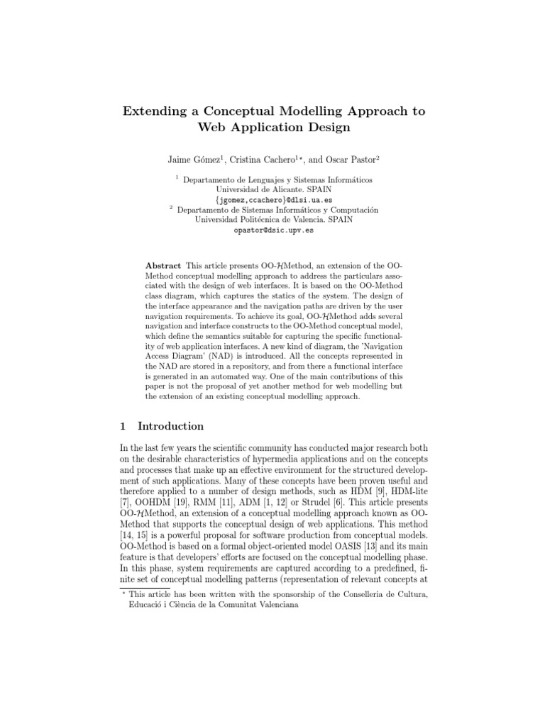 Conceptual Modelling Approach To Web Application Design | PDF ...