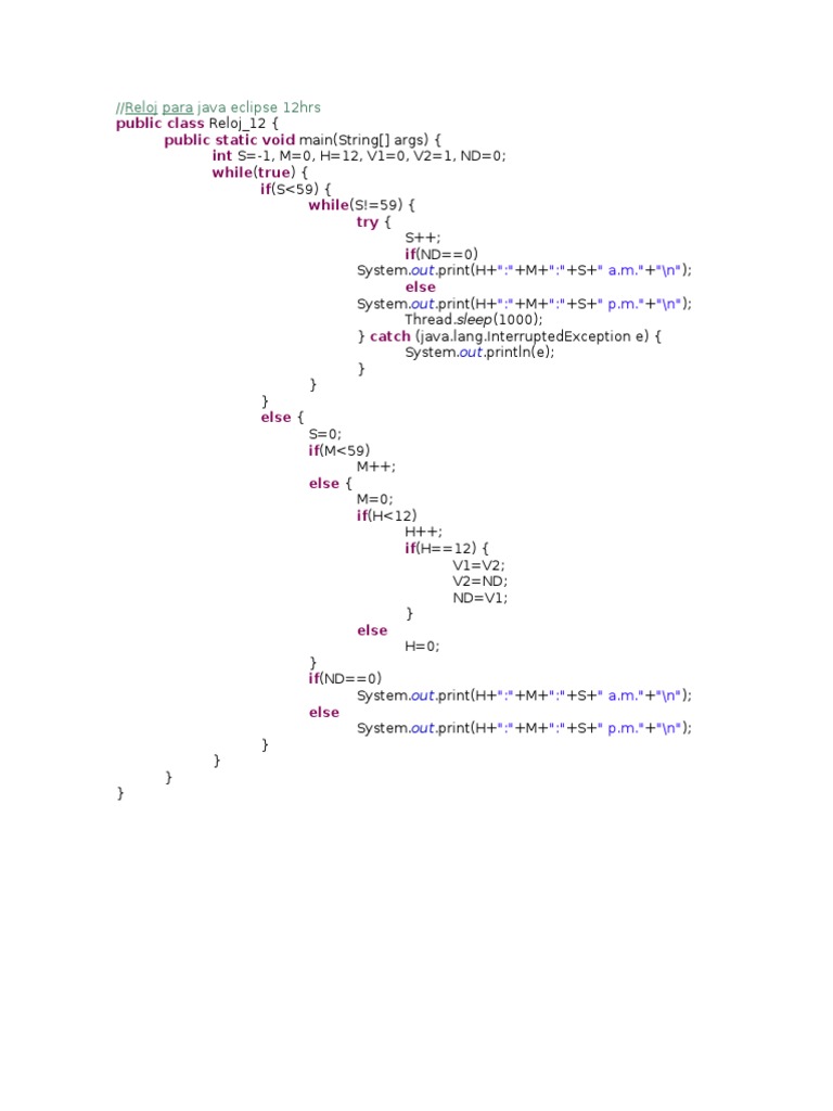 Reloj En Java Eclipse Pdf
