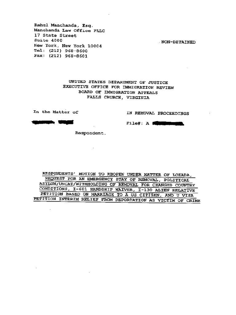 Board of Immigration Appeals Motion To Reopen | PDF | United States ...