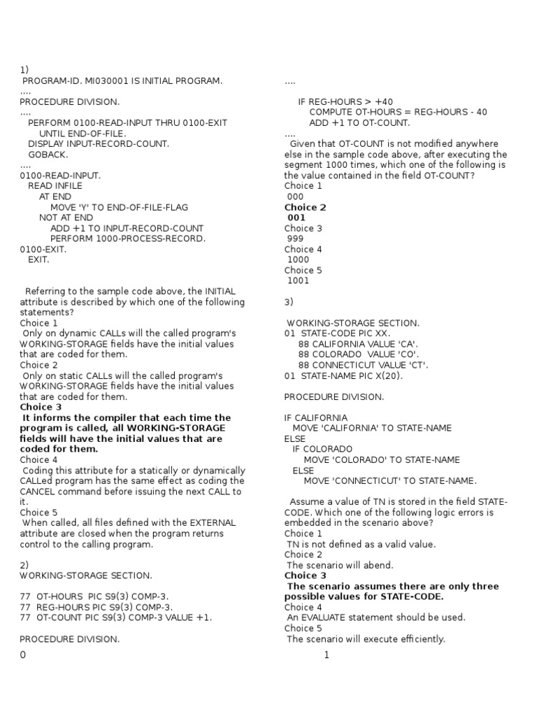 Cobol | PDF | Subroutine | Software Development Cobol | PDF | Subroutine | Software Development