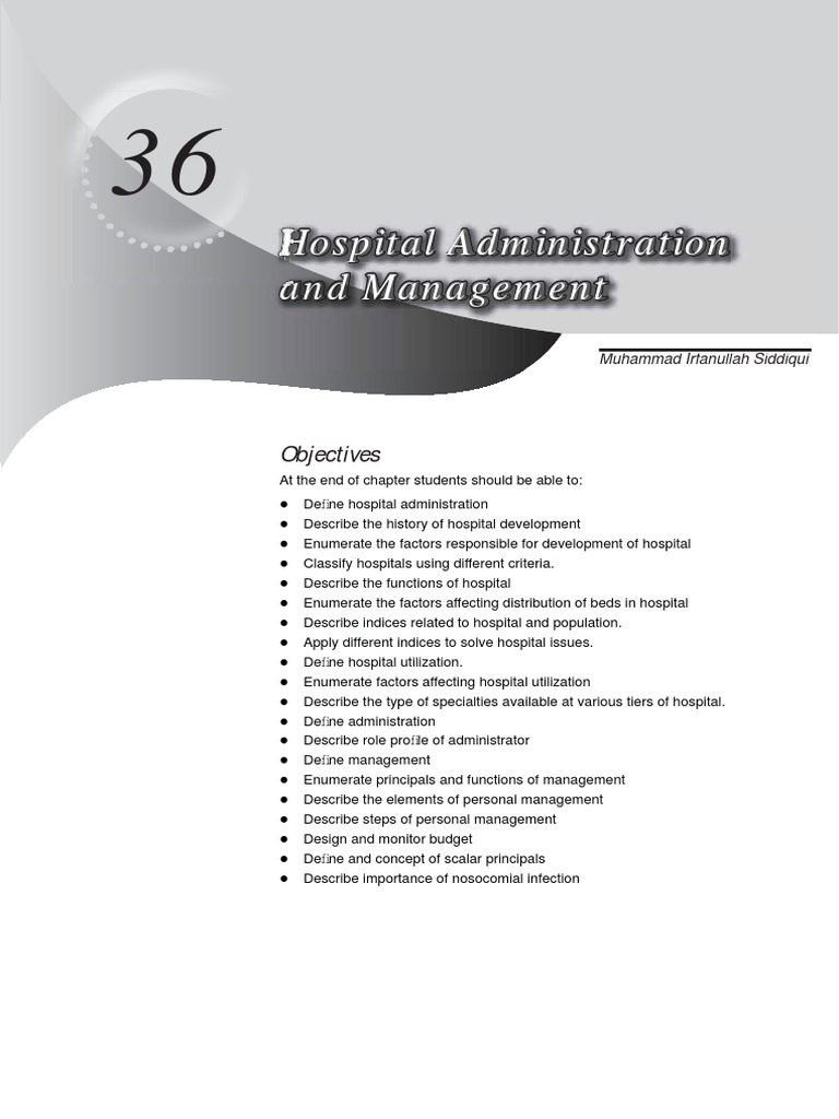 An Overview of Hospital Administration and Management: Functions ...