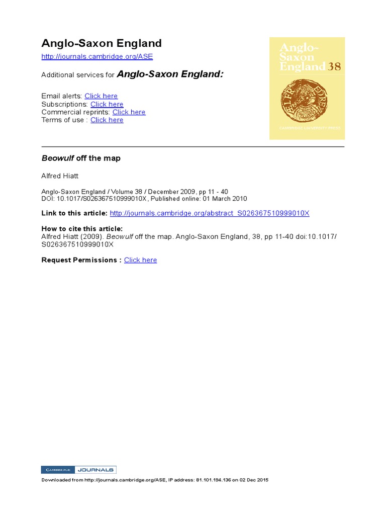 Beowulf Off The Map | PDF | Beowulf | Geats