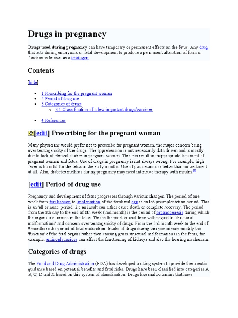 Drugs in Pregnancy | PDF | Clinical Medicine | Drugs