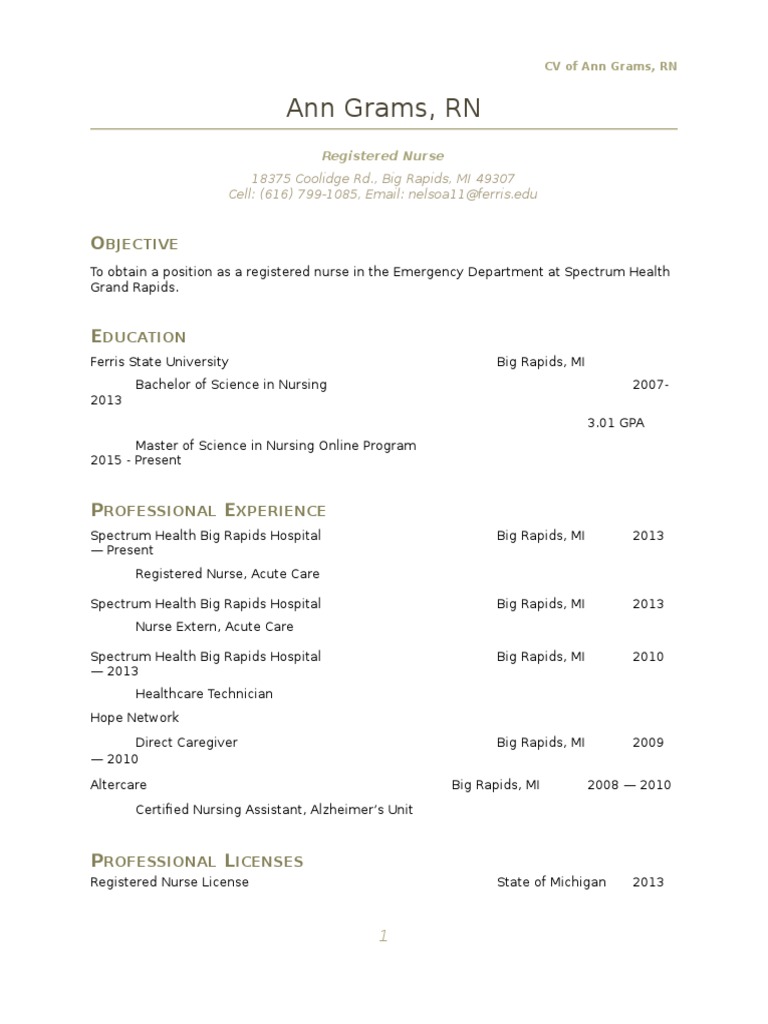 Ann Grams CV | PDF
