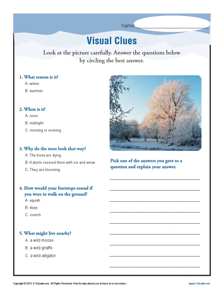 Visual Clues: Look at The Picture Carefully. Answer The Questions Below ...