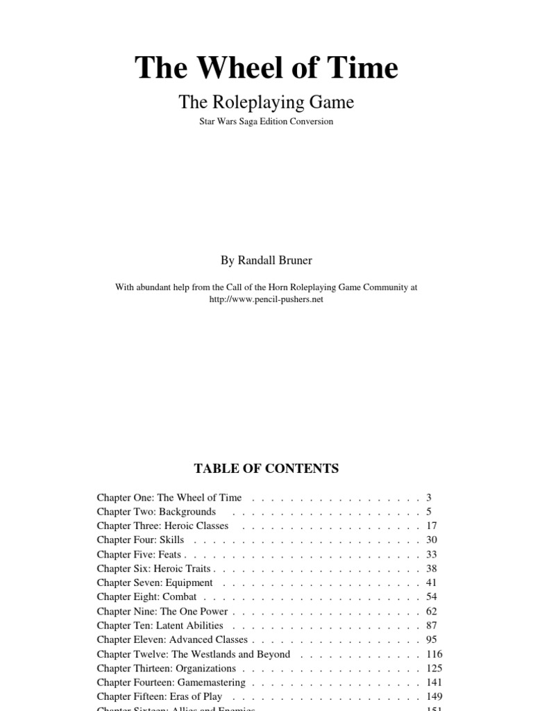 Wheel Time RPG Saga Conversion | PDF | The Wheel Of Time | Hero