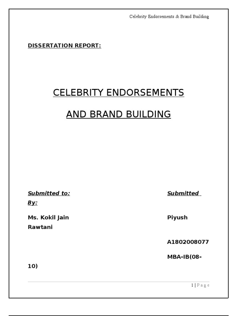 Impact of Celebrity Endorsements in India | PDF | Brand | Advertising