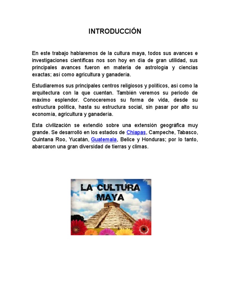 Breve Resumen de La Cultura Maya | Civilización maya | Maíz