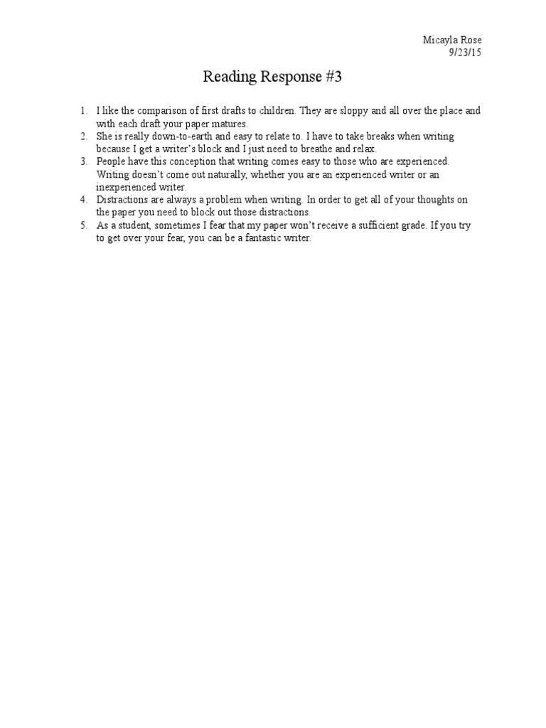 Reading Response 3 | PDF