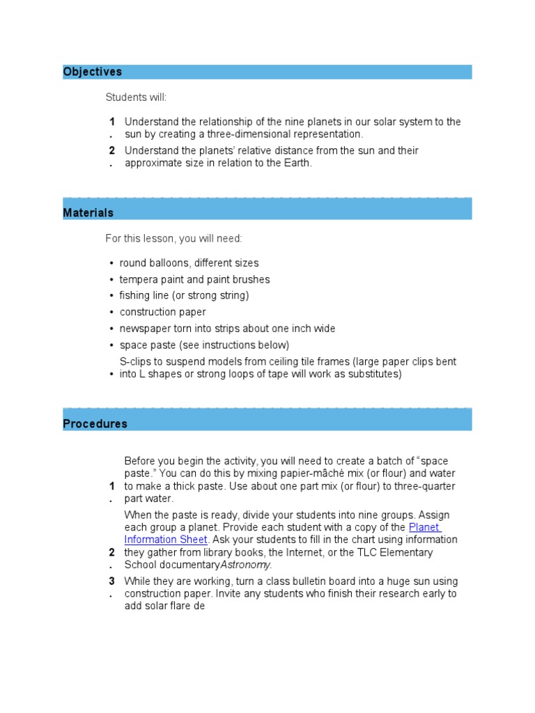 Lesson Plan 2 | PDF | Pluto | Planets