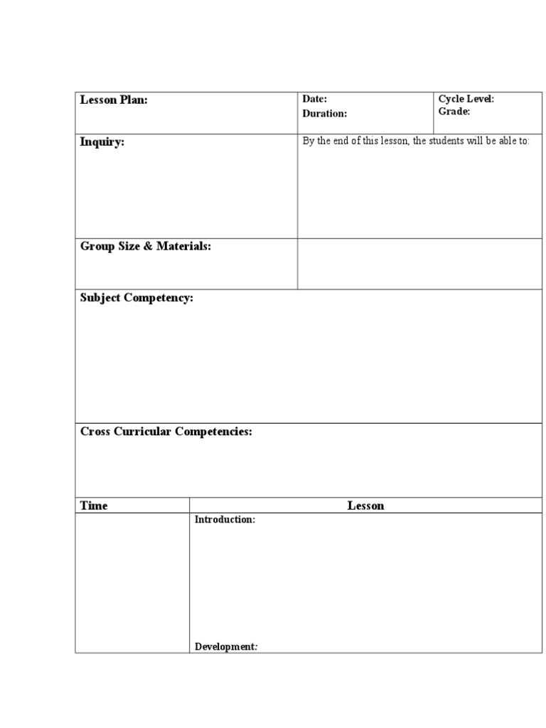 Lesson Plan:: Cycle Level: Grade | PDF