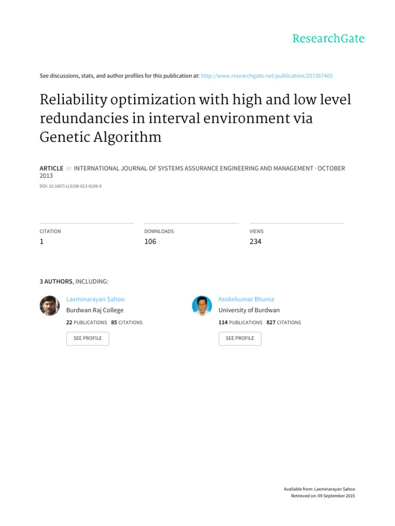 High and Low Level Redundancy | PDF | Genetic Algorithm | Mathematical Optimization