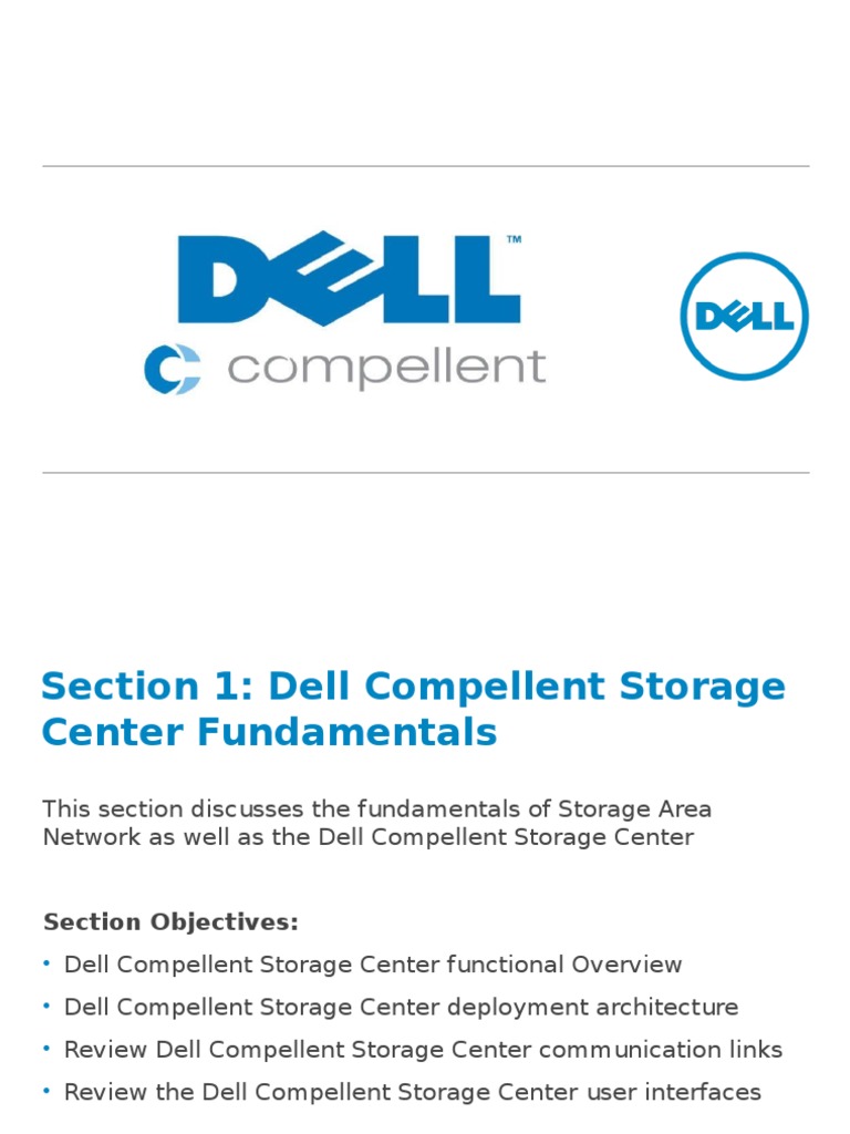 Dell Compellent - Section 1 | PDF | Computer Data Storage | System Software
