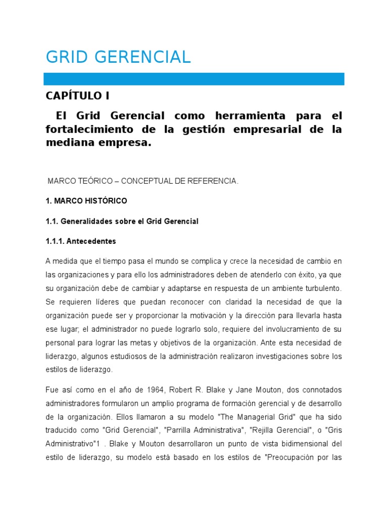 Grid Gerencial | Descargar gratis PDF | Liderazgo | Toma de decisiones