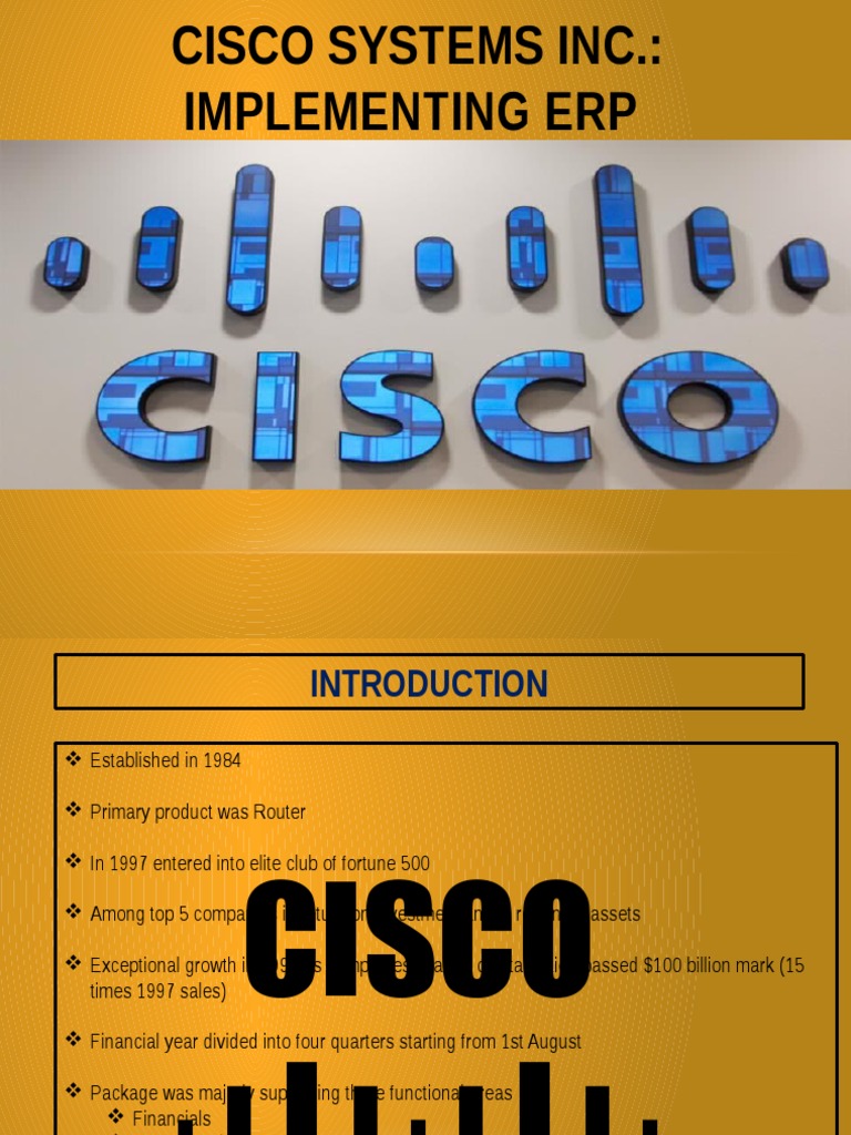 Cisco Presentation Cisco Systems Enterprise Resource Planning