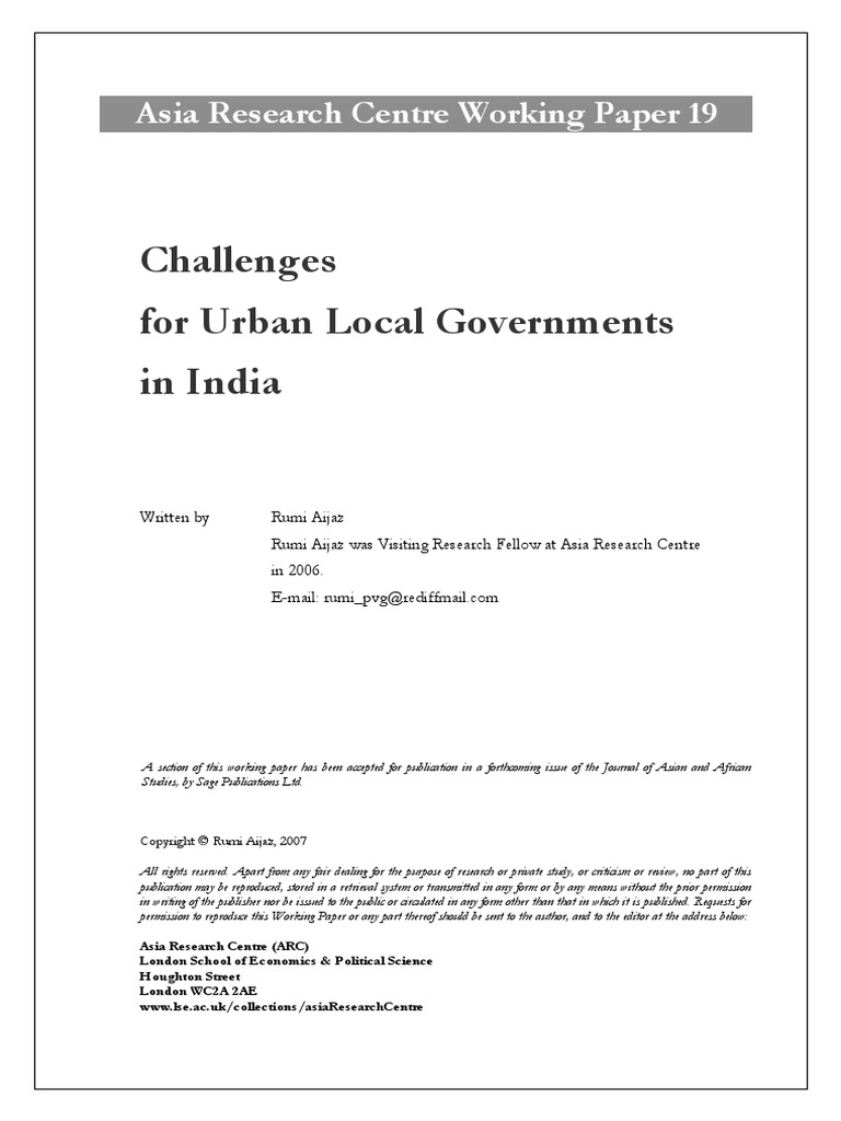 Municipality in India | PDF | Local Government | Social Institutions