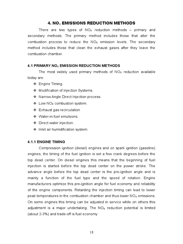 NOx Reduction Methods | PDF | N Ox | Diesel Engine