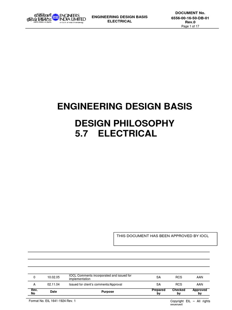 Electrical Design Basis - Rev 0 | PDF | Power Supply | Electrical ...